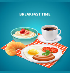 Breakfast realistic set Royalty Free Vector Image
