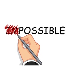 Hand writing possible from impossible Royalty Free Vector