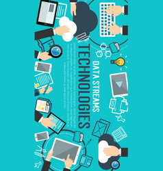 Data management banner internet technology Vector Image