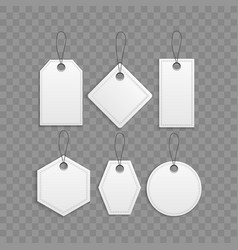 Blank labels offer tag red colored promo ribbons Vector Image