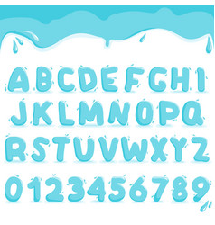 Water font liquid drop letters Royalty Free Vector Image