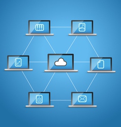 Modern computer network Royalty Free Vector Image