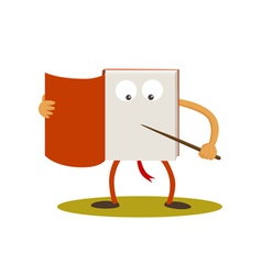 Book flat icon funny textbook characters mascot Vector Image