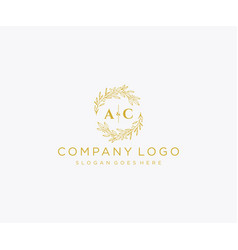Initial ac letters floral frames botanical Vector Image