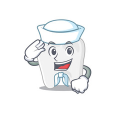 Smiley sailor cartoon character tooth wearing Vector Image