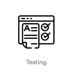 Outline test quiz icon isolated black simple line Vector Image