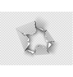 Ragged hole torn in ripped paper on background Vector Image