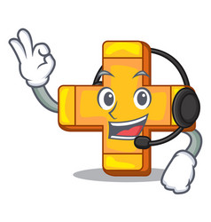 Thumbs up cartoon plus sign logo concept health Vector Image