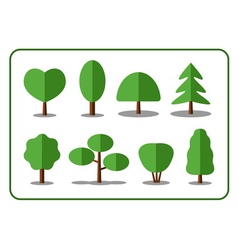 Tree types green forest pine treetops Royalty Free Vector