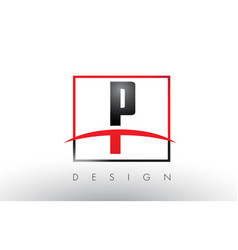 Curved creative letter p logo design with swoosh Vector Image