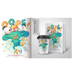 Dog frog giraffe cow - set animals Royalty Free Vector Image