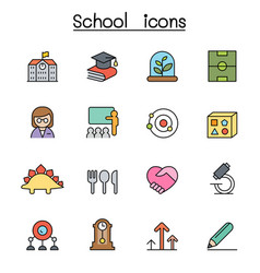 Building color line icon set Royalty Free Vector Image
