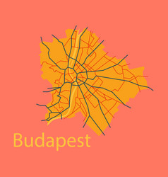 Flat scheme budapest hungary city plan of Vector Image
