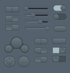 Black web buttons signs and symbols buttons Vector Image