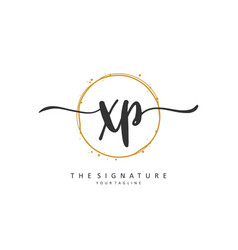 Xp initial letter handwriting and signature logo Vector Image