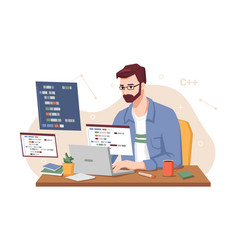 Developing programming and coding technologies Vector Image