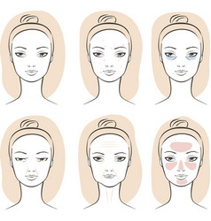 Woman face problem eye black circles Royalty Free Vector