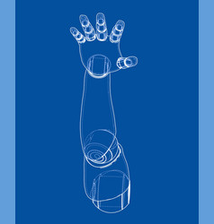 Robot hand outline rendering 3d Royalty Free Vector Image