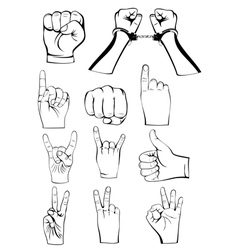 The Victory sign hand gesture Royalty Free Vector Image