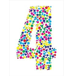 Counting number four with pig and chicks Vector Image