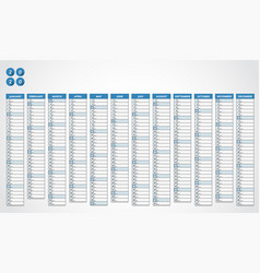 2019 year calendar horizontal design Royalty Free Vector