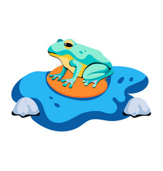 Orange frog cartoon Royalty Free Vector Image - VectorStock