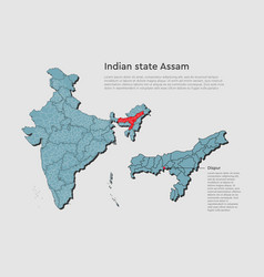 India country map assam state template infographic