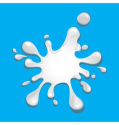 Milk splash and drops round shape top view green Vector Image