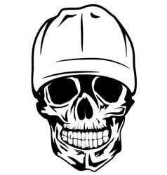 Skull in toque and crossed ladles Royalty Free Vector Image