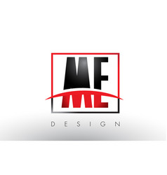 Red and black em e m letter logo design creative Vector Image