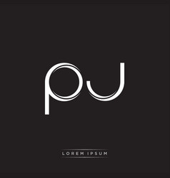 Pj logo monogram with triangle shape and circle Vector Image