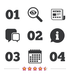 Step one two three icons sequence options Vector Image