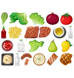 Set food element Royalty Free Vector Image - VectorStock