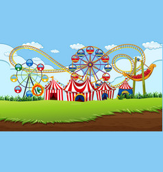 Fun fair background scene Royalty Free Vector Image