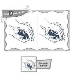 Find 9 differences game soap Royalty Free Vector Image