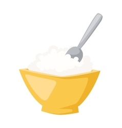 Rice plate Royalty Free Vector Image - VectorStock