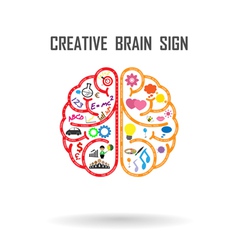 Creative jigsaw left and right brain Royalty Free Vector