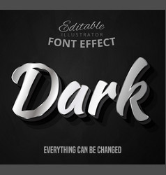Dark text editable font effect Royalty Free Vector Image