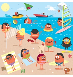 Romantic couple on the beach Royalty Free Vector Image
