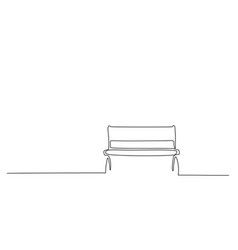 Wood bench in park one line drawing Royalty Free Vector