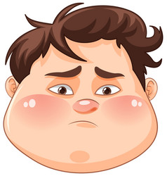Face of fat boy cartoon Royalty Free Vector Image