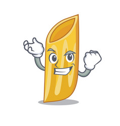 Waving penne pasta character cartoon Royalty Free Vector