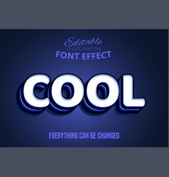 Blue text editable font effect Royalty Free Vector Image