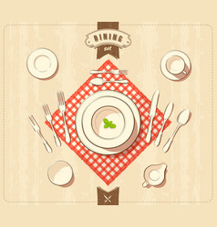 Formal dinner place setting infographics Vector Image