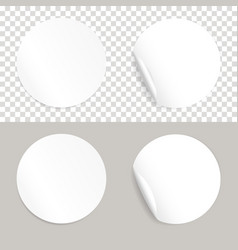 Round paper sticker template Royalty Free Vector Image
