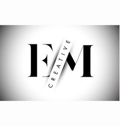 Em modern letter logo design with swoosh Vector Image