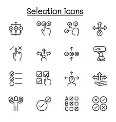 Process data analysis icon set in thin line style Vector Image