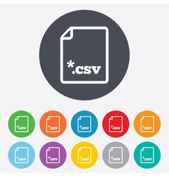 File document icon Download CSV button Royalty Free Vector
