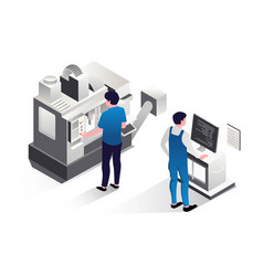 3d designer and cnc machine operator Royalty Free Vector