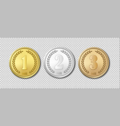 3d realistic gold silver and bronze award Vector Image